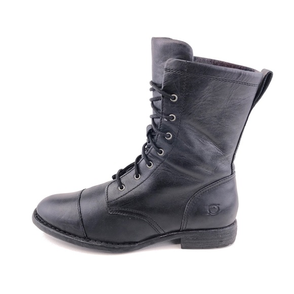 Born | Shoes | Born Neon Black Leather Lace Up Combat Boots 75m | Poshmark